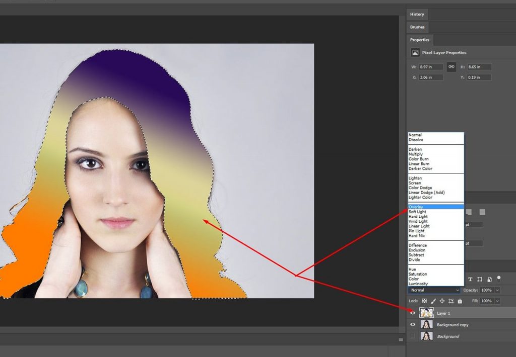 How to change hair color in Photoshop